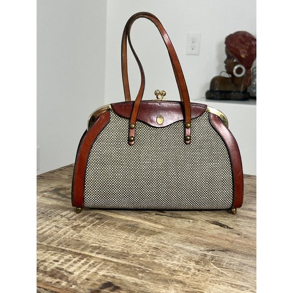 John Romain | Bags | Rare Vintage John Romain 6s 70s Tweed Leather ...